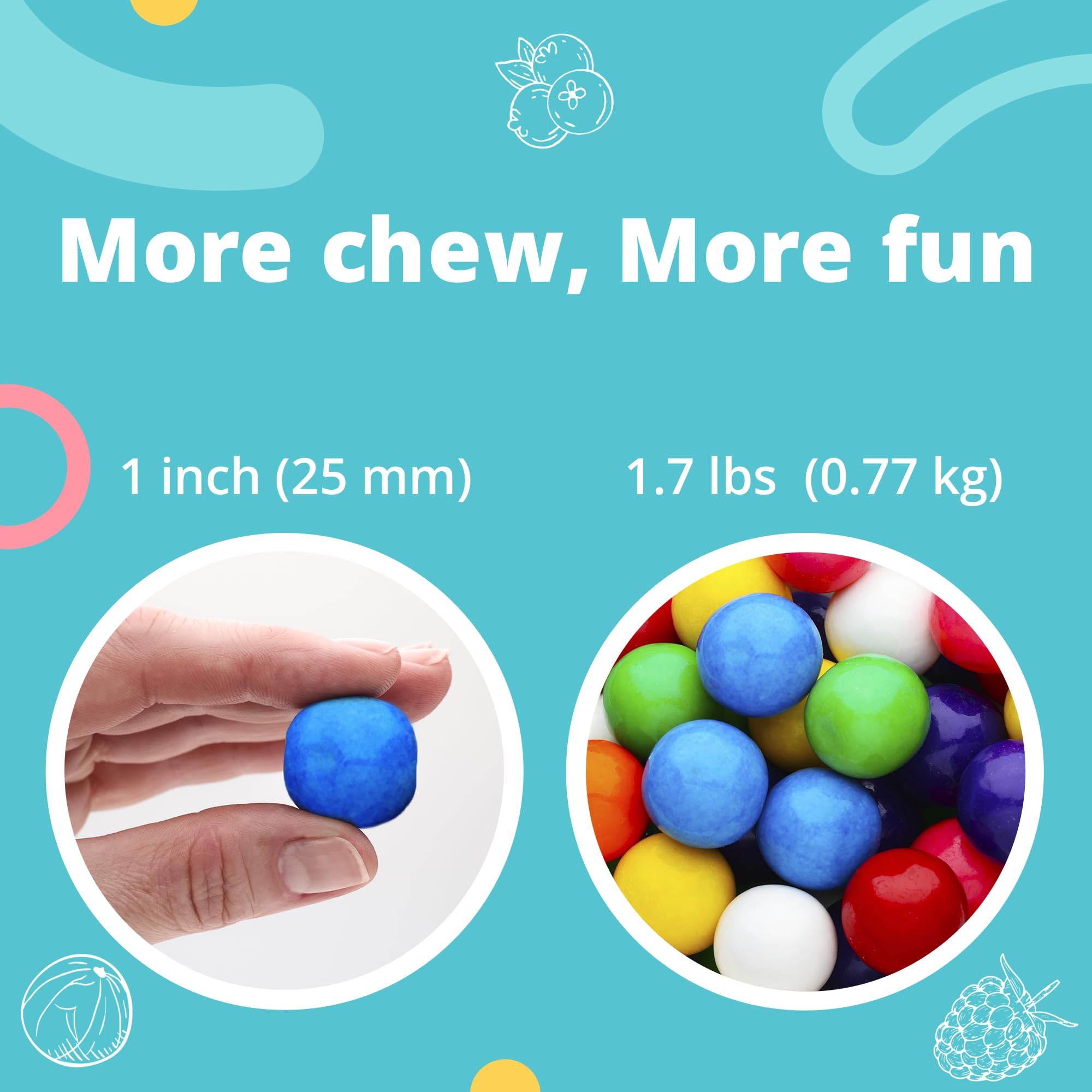 Snapklik.com : Gumballs For Gumball Machine - 1 Inch Large Gumballs ...