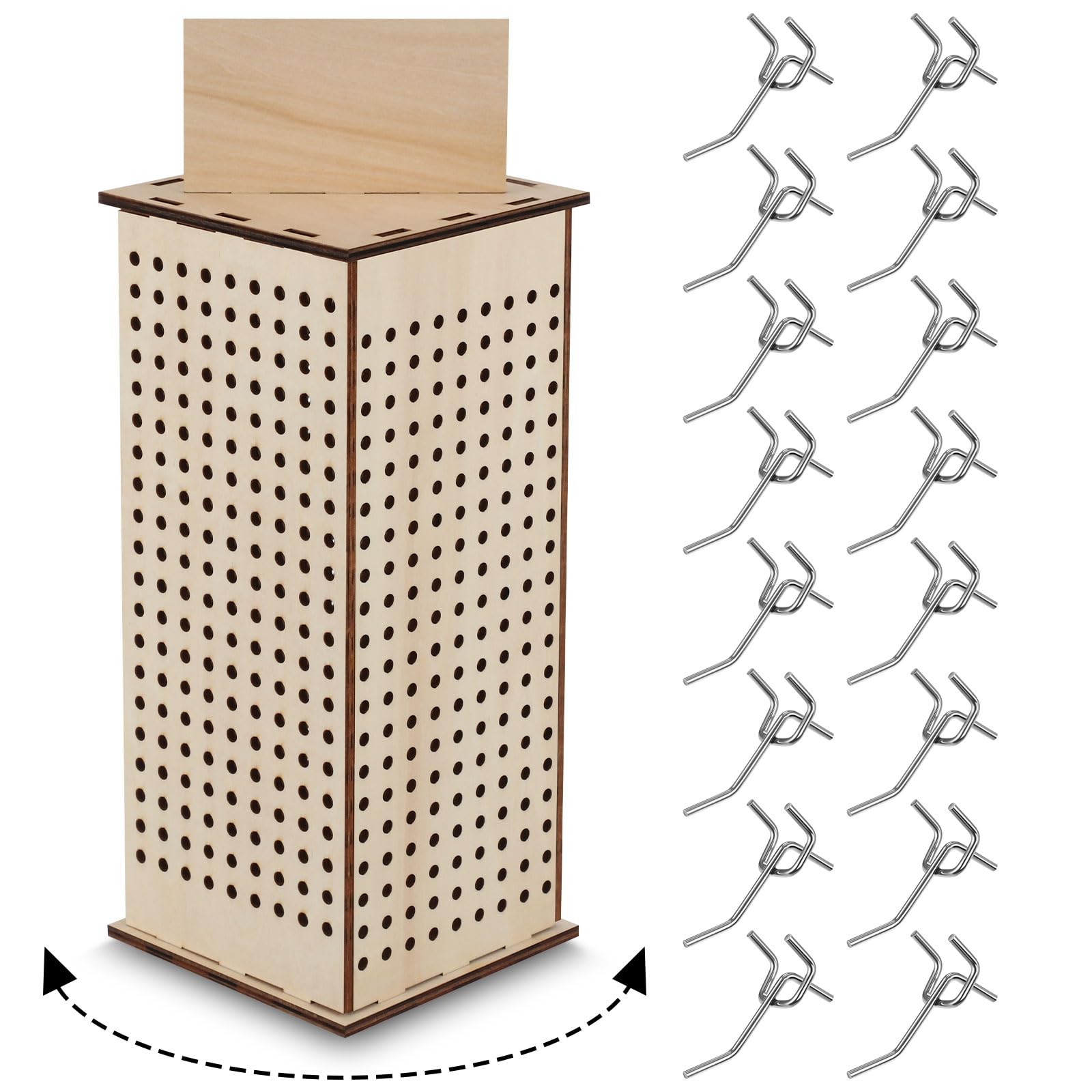 Amazon.com: Kigley Wooden Rotating Display Stand 4 Sided Revolving ...