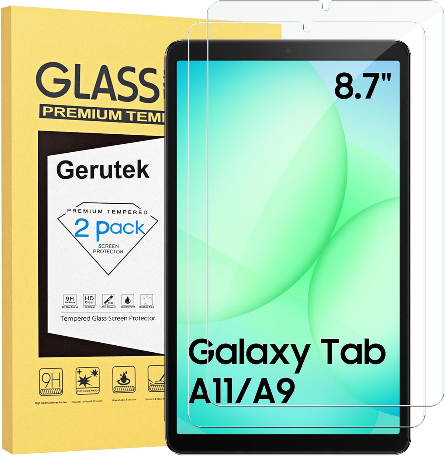 Gerutek 2-Pack Screen Protector for Samsung Galaxy Tab A11/A9 8.7 inch ...