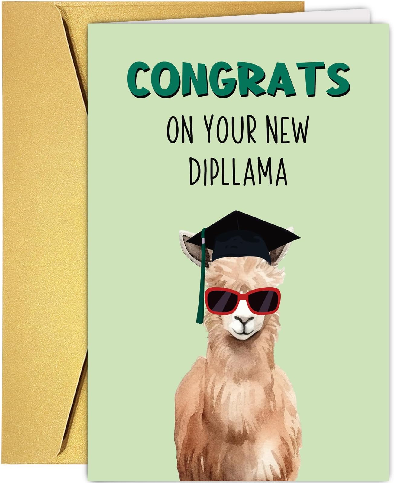 Amazon.com: Supoeguk Cute Llama Graduation Card, Funny Pun Congrats ...