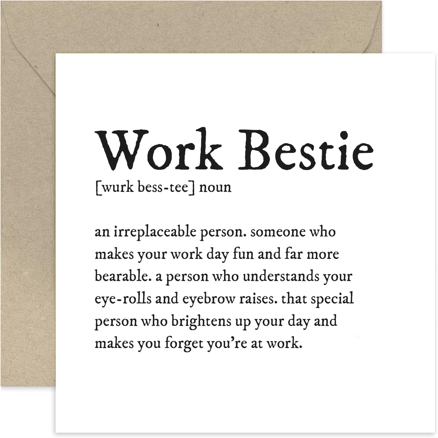 Old English Co. Work Bestie Definition Card for Her - Funny BFF ...