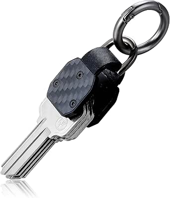 CAXGEK Compact Metallic Mini Key Organizer Keychain - Aluminum Carbon ...