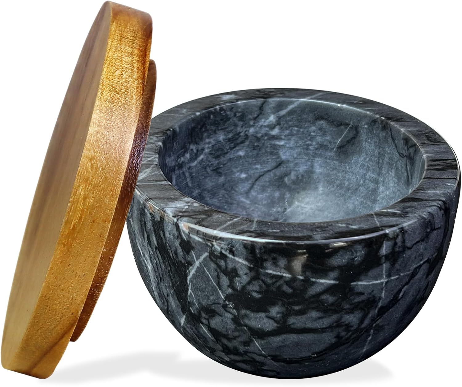 Amazon.com: salomayes Large Marble Salt Cellar With Lid, Salt Box Spice ...