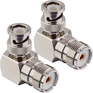 Amazon.co.jp: BOOBRIE M型 UHFメス⇔BNCオス BNCコネクタUHFコネクタ L字型 直角 90 度変換プラグ pl259 RF同軸 アダプター SDR アマチュア ...