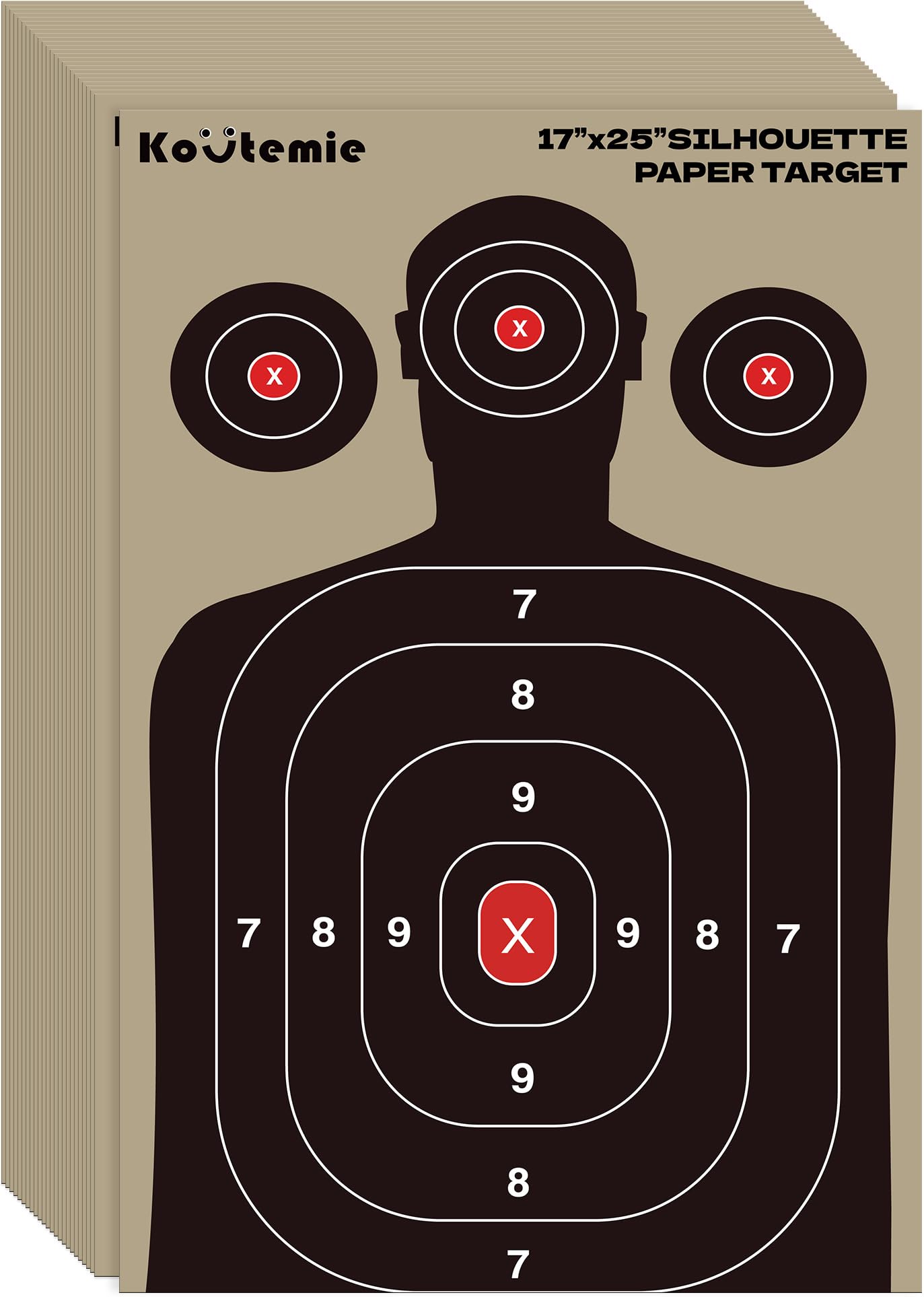 Snapklik.com : Koutemie Shooting Targets 25 Pack 17 X 25 Inch Paper ...