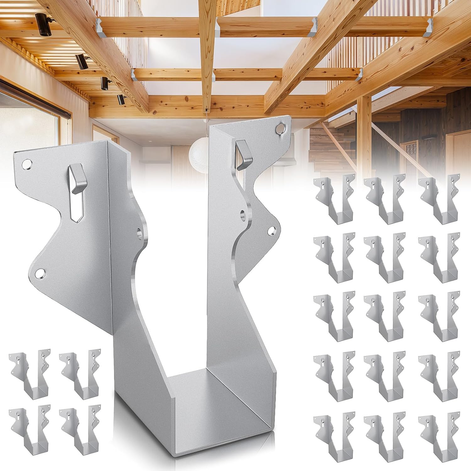 Amazon.com: 20 Pcs 2x4 Joist Hangers for Wood,20 Gauge Metal Face Mount ...