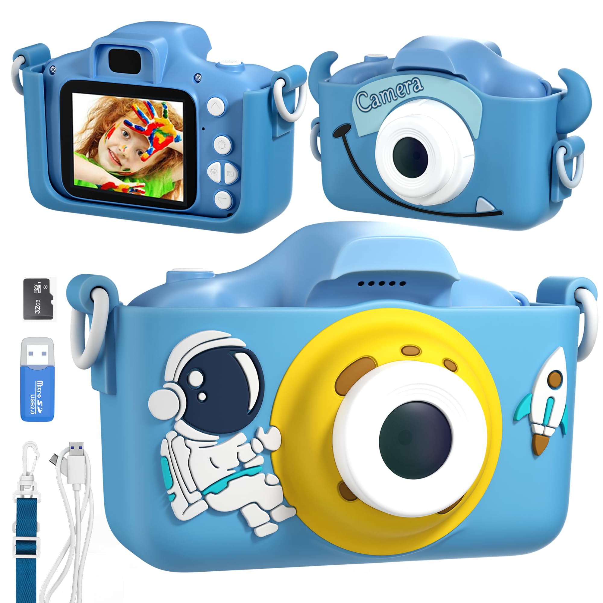 Amazon.com: Digital Kids Camera for toddlers Age 3-5 With Two Silicon ...