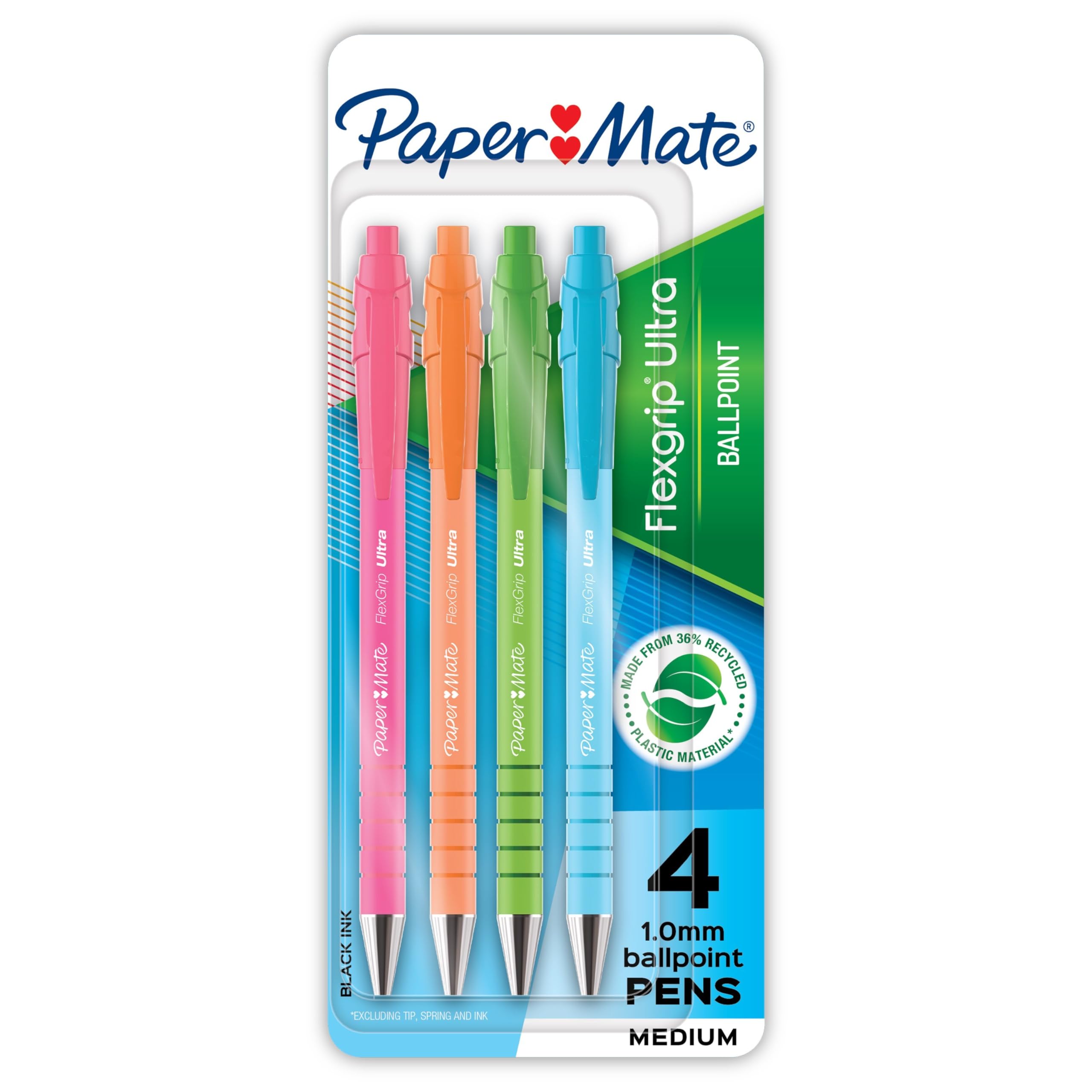 Amazon.com : Paper Mate FlexGrip Ultra Ballpoint Pens, Made from ...