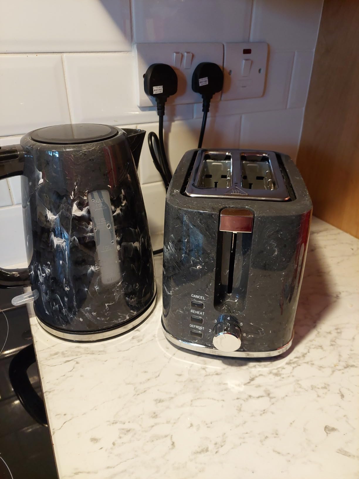 Salter COMBO-9011CA Marble Kettle and 2-Slice Toaster Set – 1.7 L Fast ...