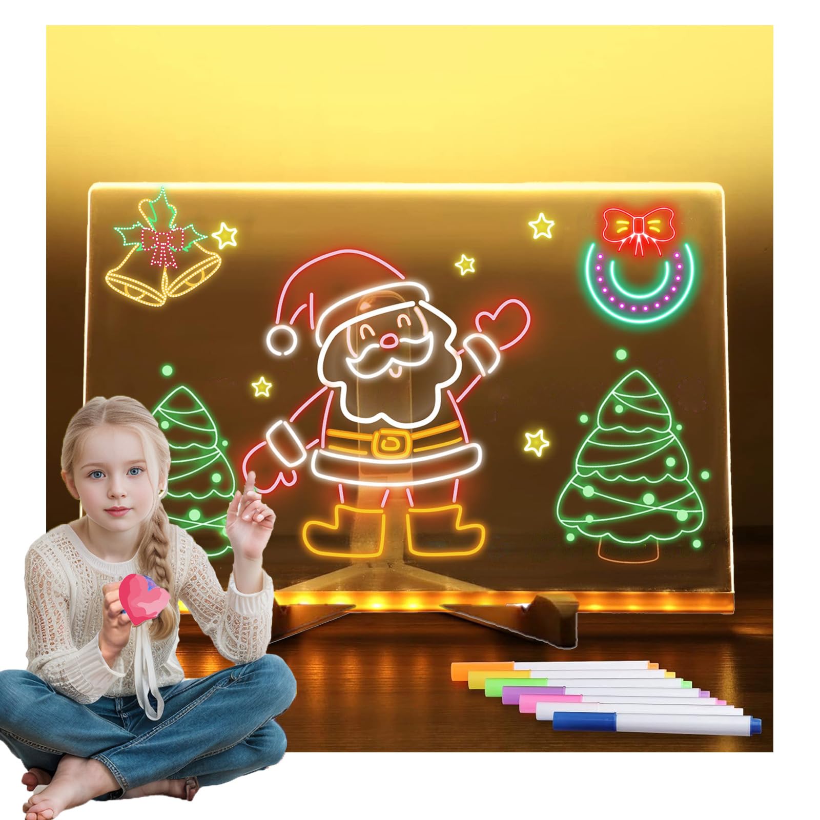 Amazon.com : LED Note Board with 7 Colors Pen, Glowing Acrylic Message ...