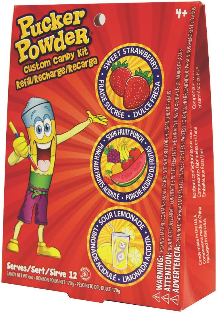 Pucker Powder Custom Candy Kit Refill - Strawberry, Fruit Punch, and ...
