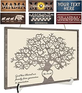 Amazon.com: Custom Mother's Day Wood sign 3d Personalized Family Tree ...