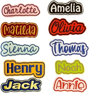 Amazon.com: Personalized Name Embroidered Patches, Custom Felt Name Patches Sew On, Iron On ...