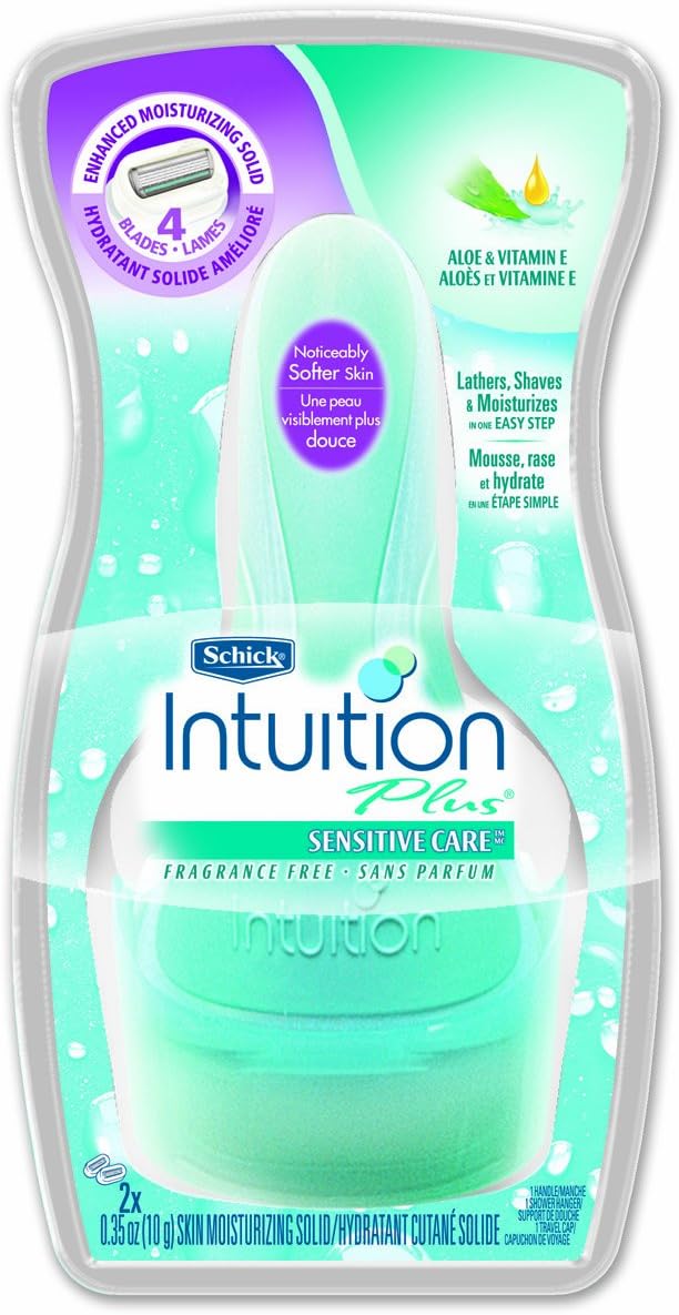 Schick Intuition Plus Shaving Kit for Sensitive Skin, Fragrance Free, 1 ...