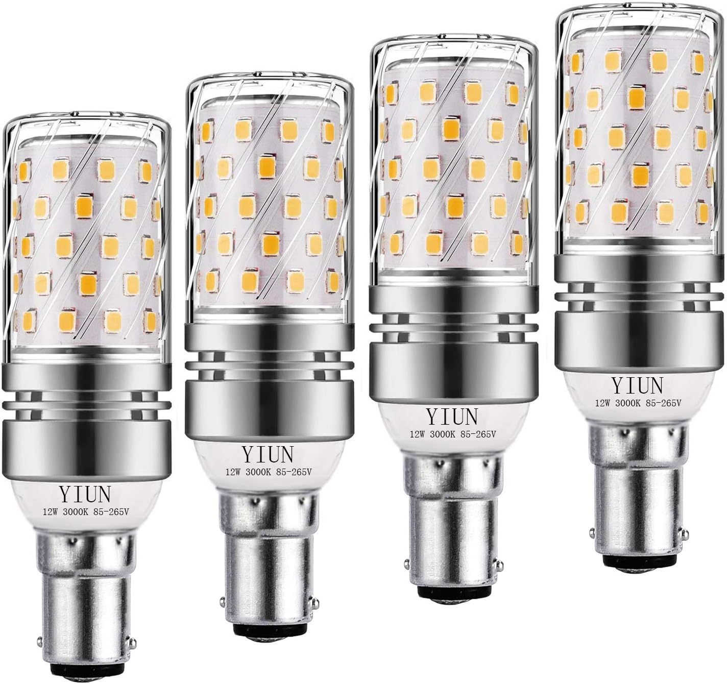 YIUN B15 LED Corn Bulbs12W, 100W Incandescent Equivalent, 1200lm, Warm ...