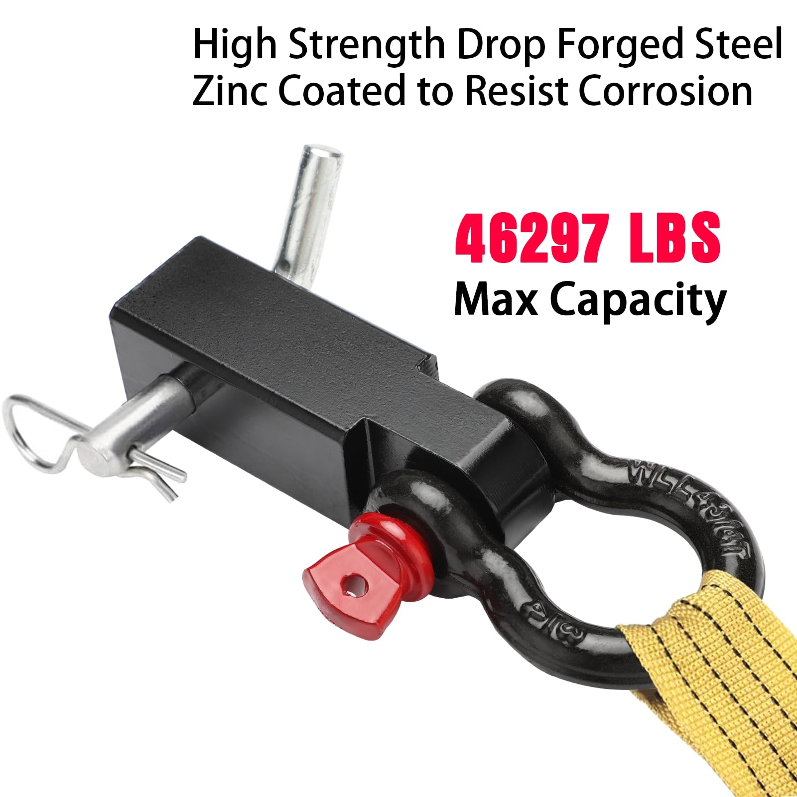 Snapklik.com : BETOOLL 2-Inch Shackle Tow Hitch Receiver, 46297 Lbs ...