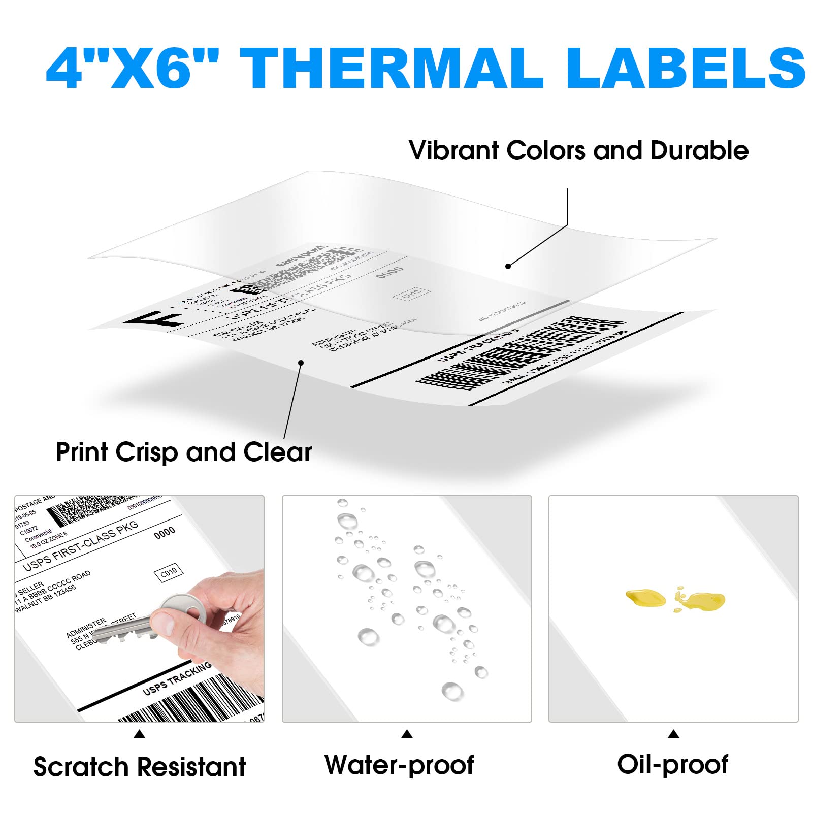 Snapklik.com : MaxGear 4" X 6" Direct Thermal Labels, 4000 Labels 8 ...