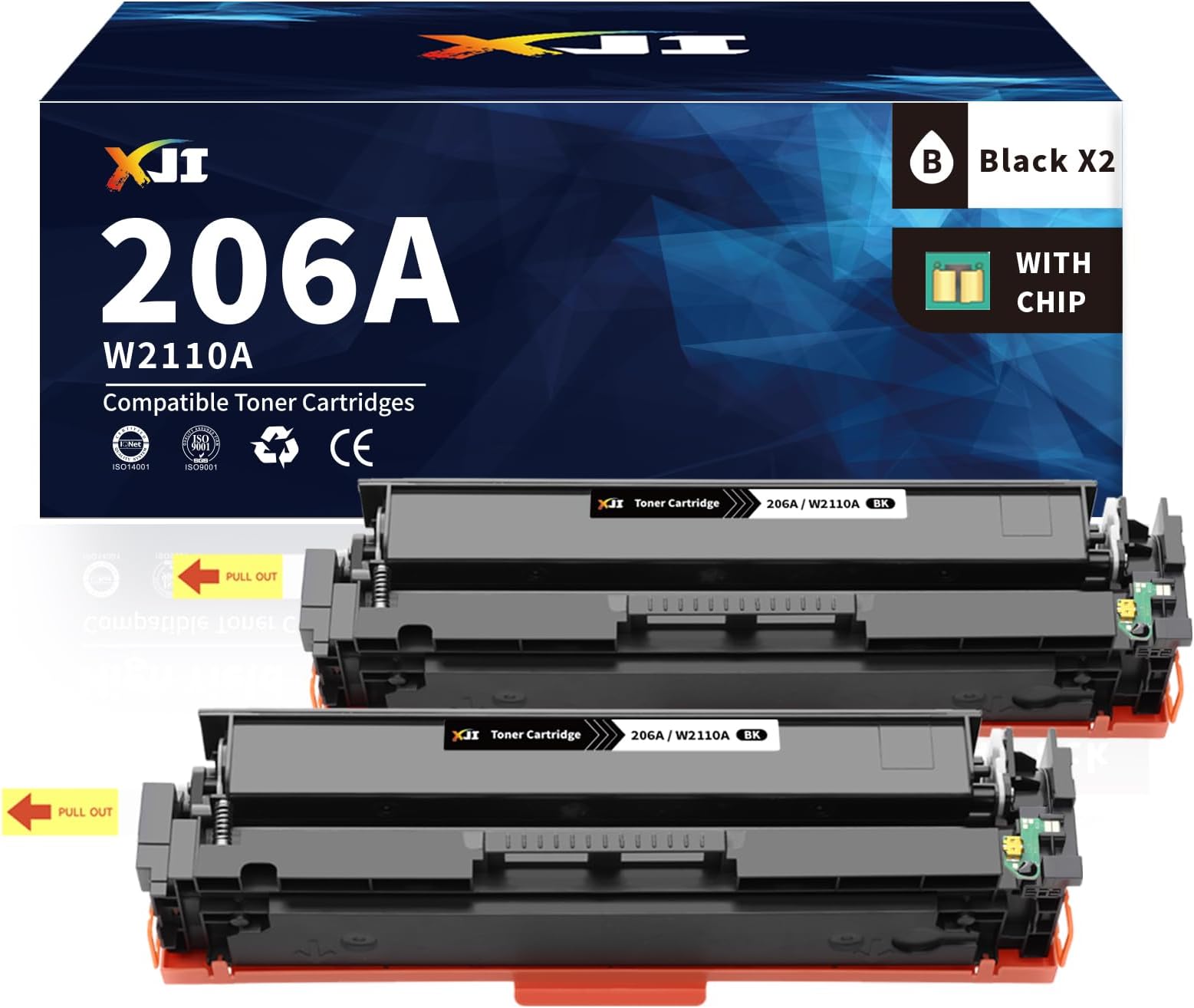 Amazon.com: 2 Pack Replacement for HP 206A 206X Black Toner Cartridge ...