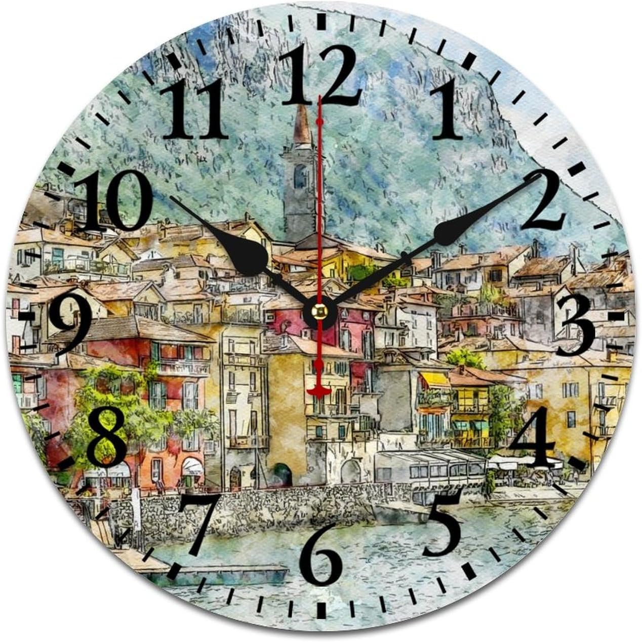 Amazon.com: Historic Center Clocks Italian Vintage Wall Clock Battery ...