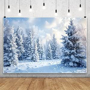 Amazon.com : Renaiss 7x5ft Winter Snowfield Scenery Backdrop Snow ...