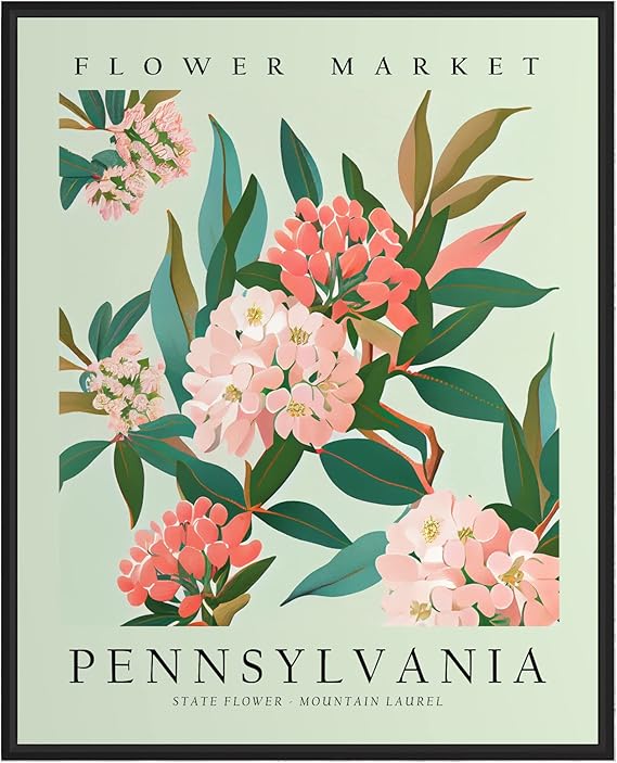 Amazon.com: Pennsylvania Art Print, Pennsylvania Poster Wall art Decor ...