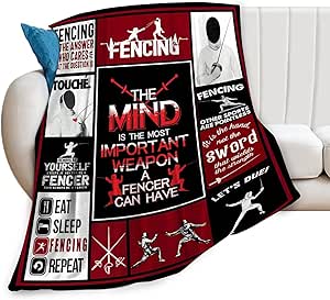 Amazon.com: Fencing Sport Blanket Fencing Athletes Throw Blanket for ...