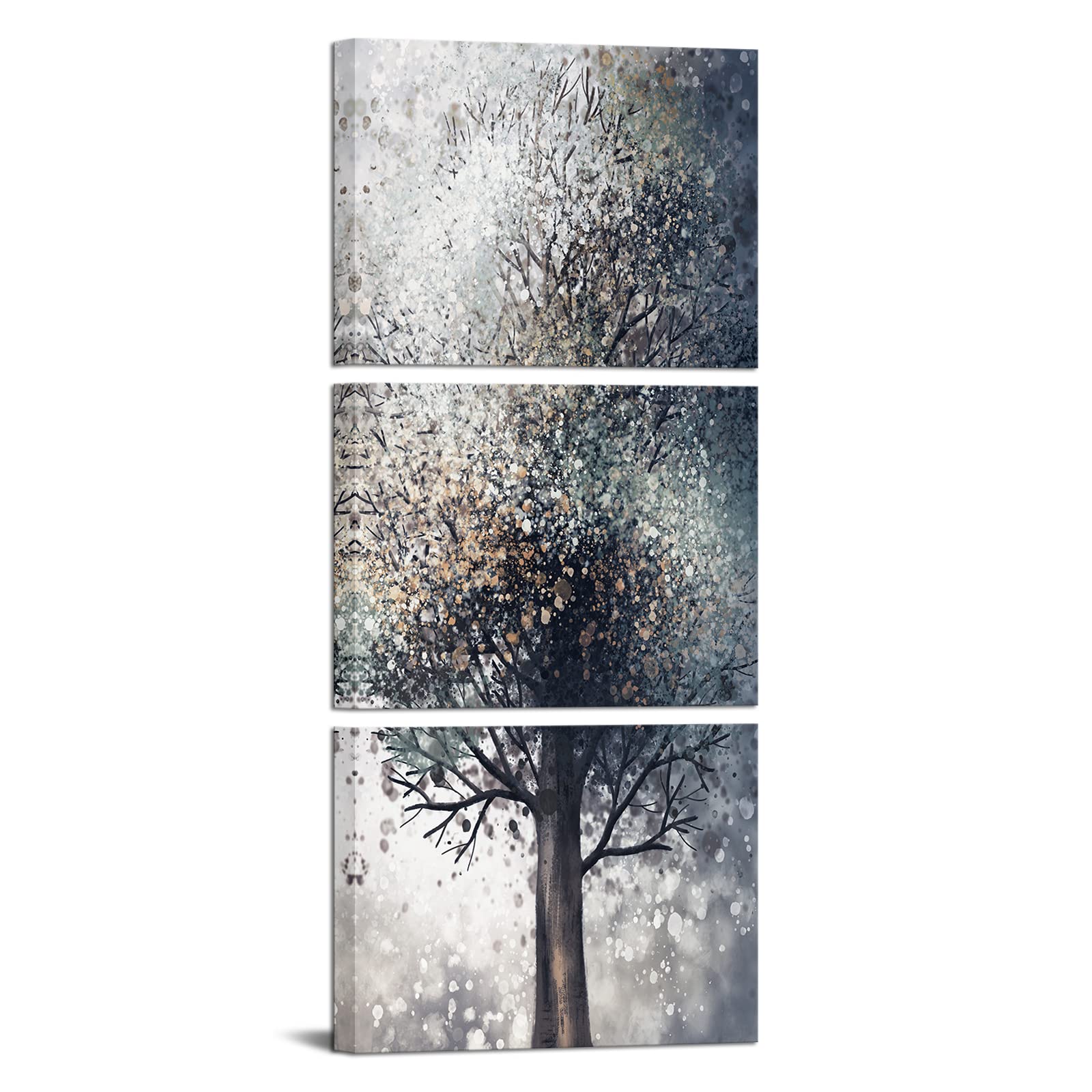 Conipit Vertical Tree Painting for Living Room Fantasy Grey Tree Wall ...