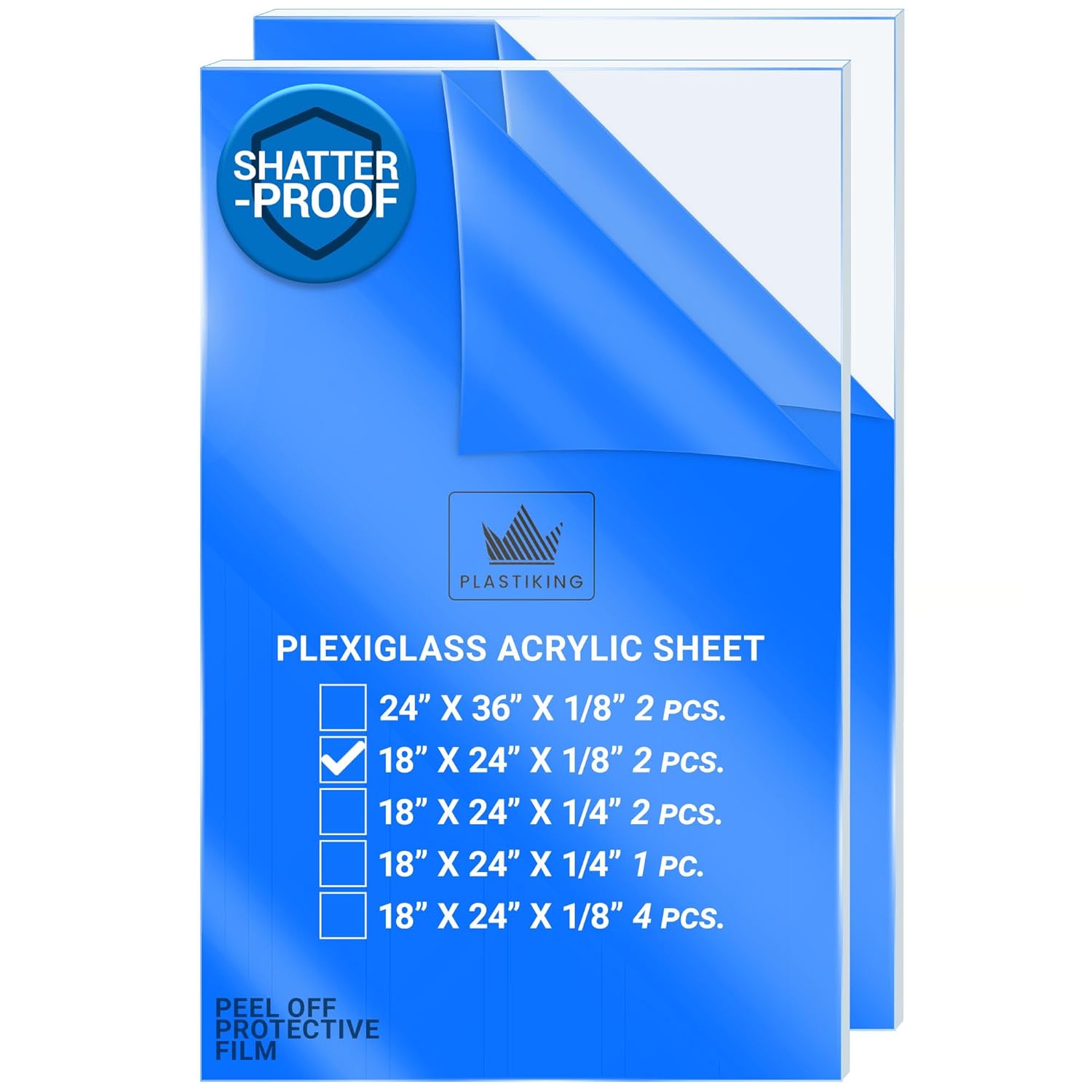 Plexiglass Acrylic Sheets 18 x 24 x 1/8'' (2 Pack) - Shatterproof ...