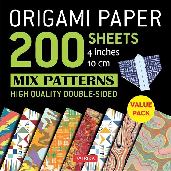 Origami Paper 200 sheets Mix Patterns 4" (10 cm): Double-Sided Origami ...