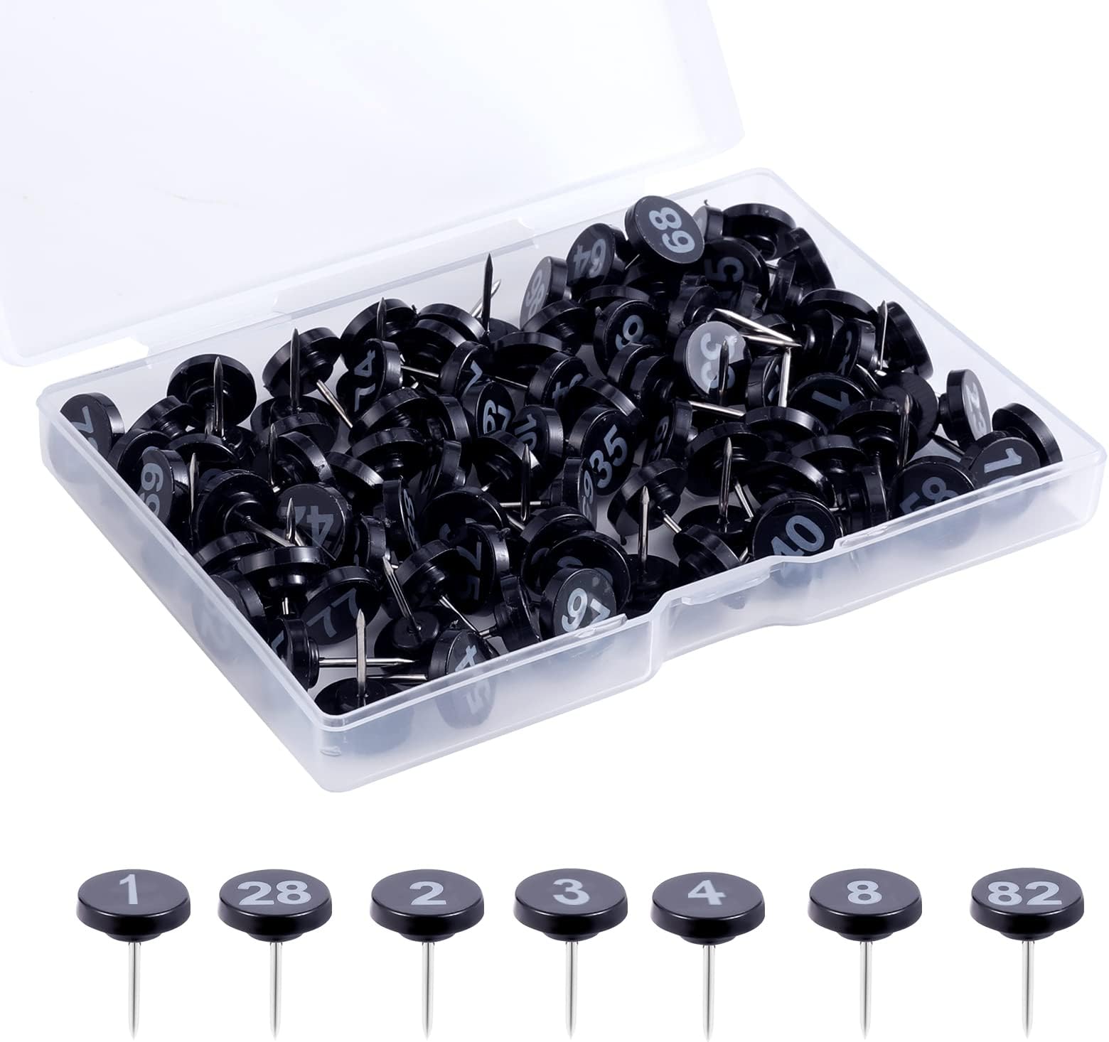 Amazon.com : Teling 100 Pcs Numbered Push Pins 100 Sequential Thumb ...