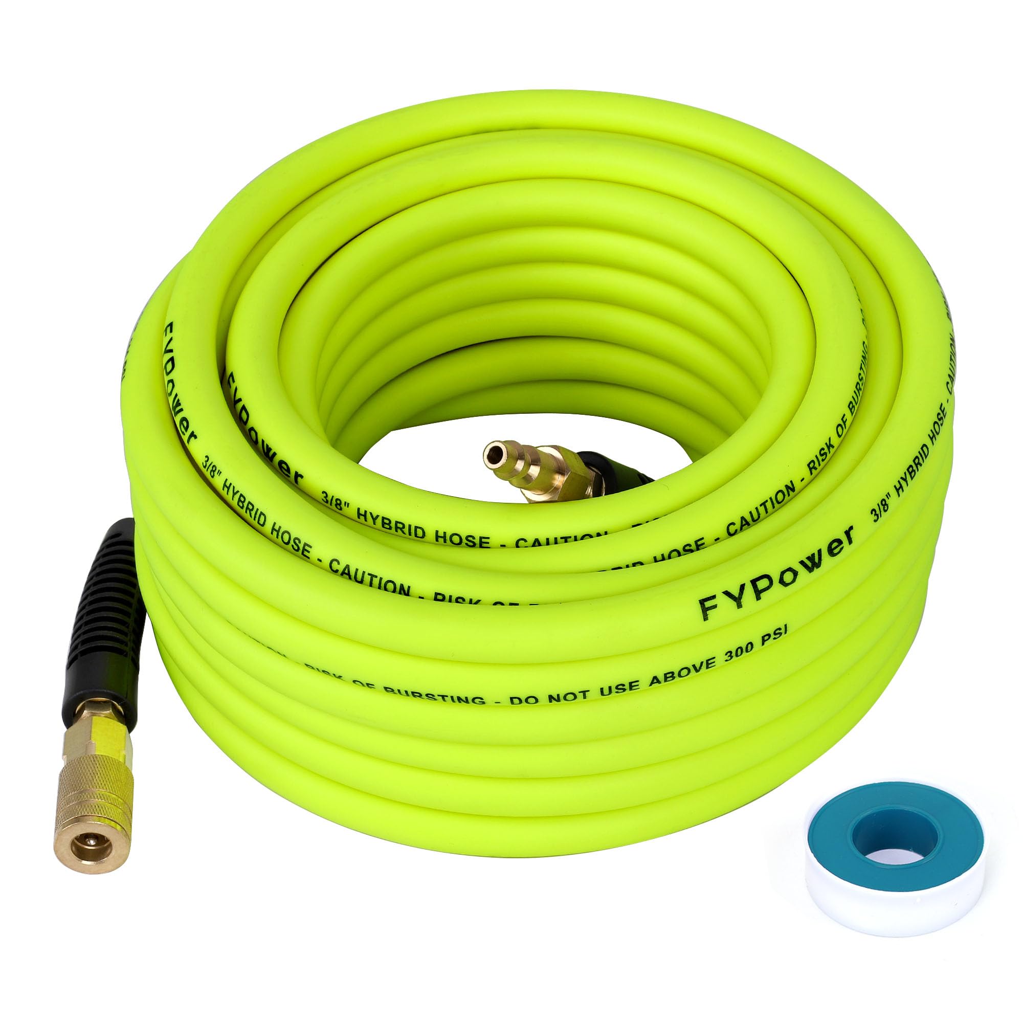 FYPower Air Compressor Hose 3/8 Inch x 50 Feet Hybrid Hose with ...