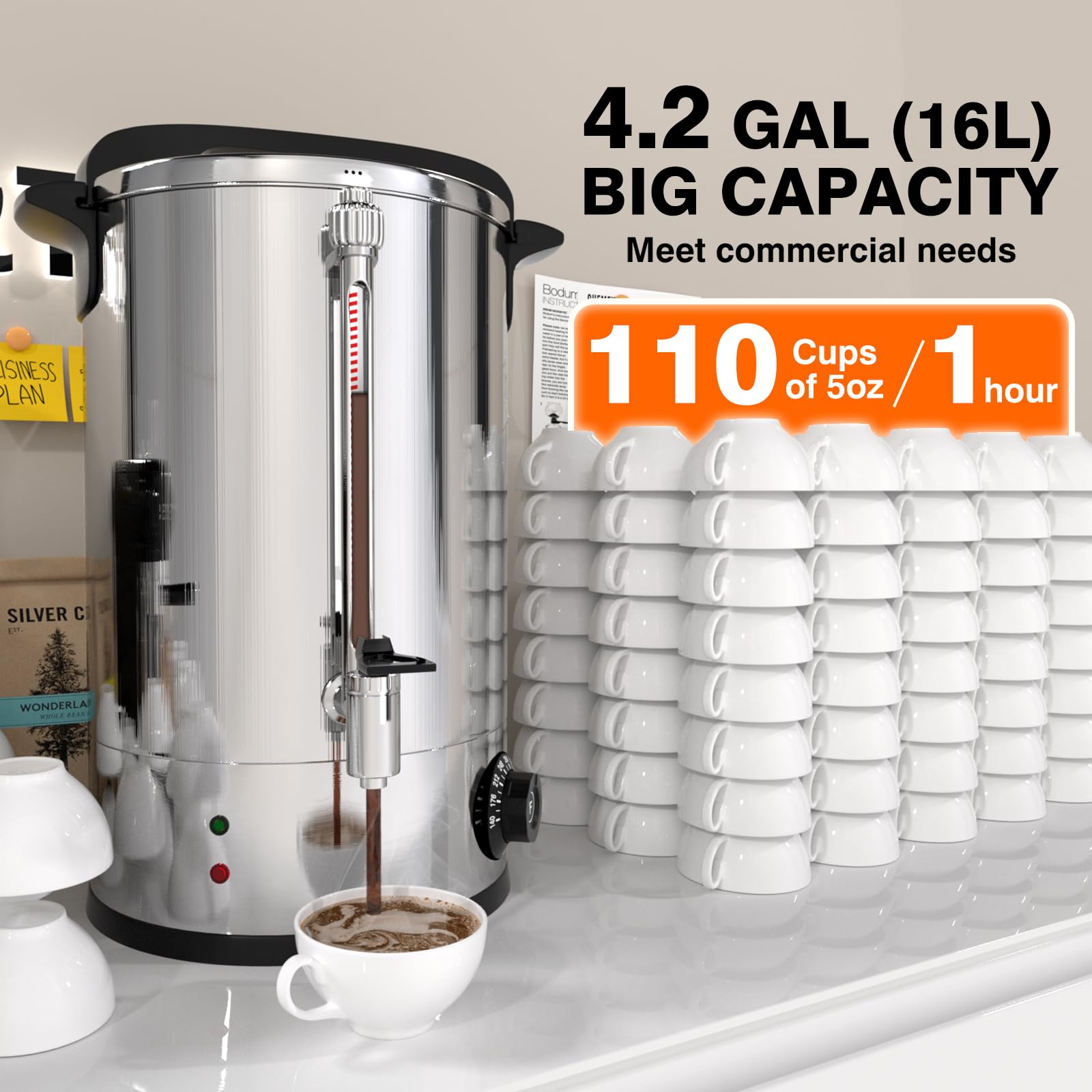 Snapklik.com : Nalison Commercial Coffee Urn, 110-Cup 16L Fast Brew ...
