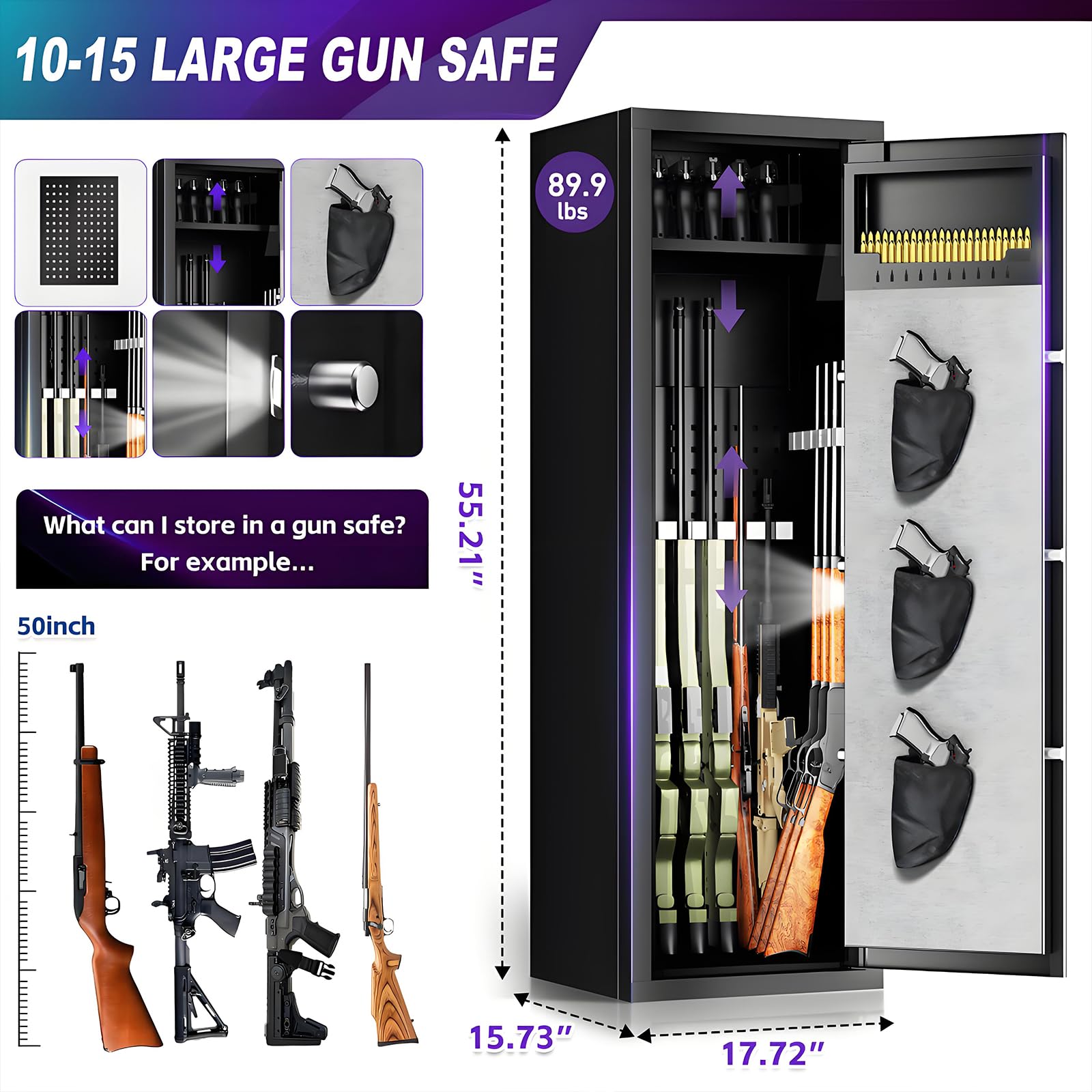 Snapklik.com : 10-15 Unassembled Large Rifle Gun Safe(with/without ...