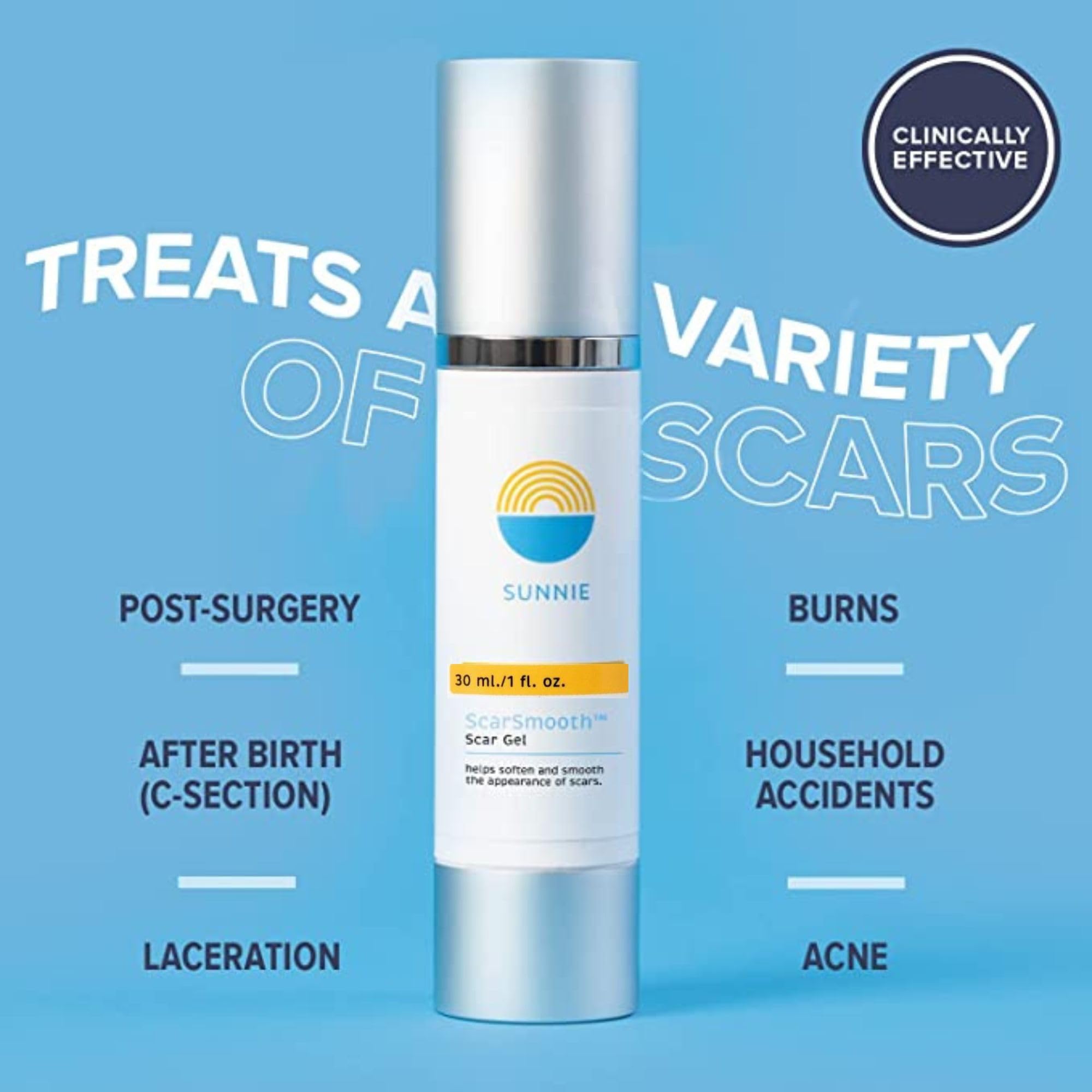 Snapklik.com : SUNNIE ScarSmooth Scar Gel - Advanced Medical Grade Scar ...