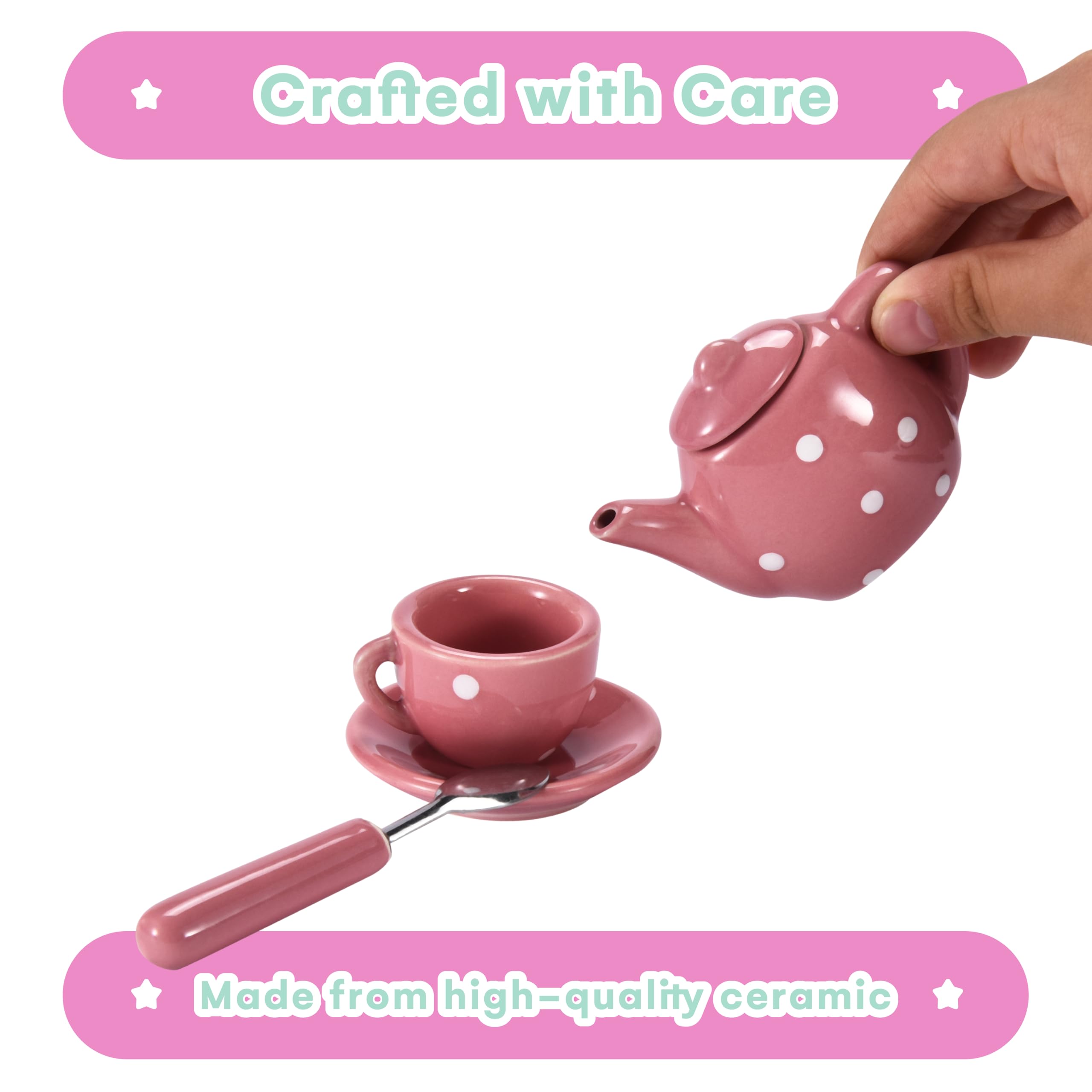 Snapklik.com : Jewelkeeper Tea Set For Little Girls - 14 Pcs Porcelain ...
