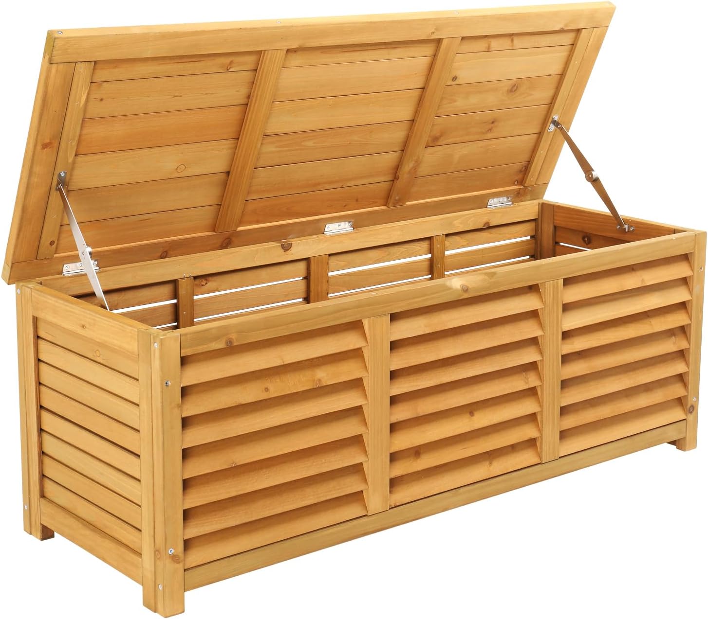 Amazon.com : VINGLI Outdoor Wooden Deck Box, Storage Box with Lids for ...