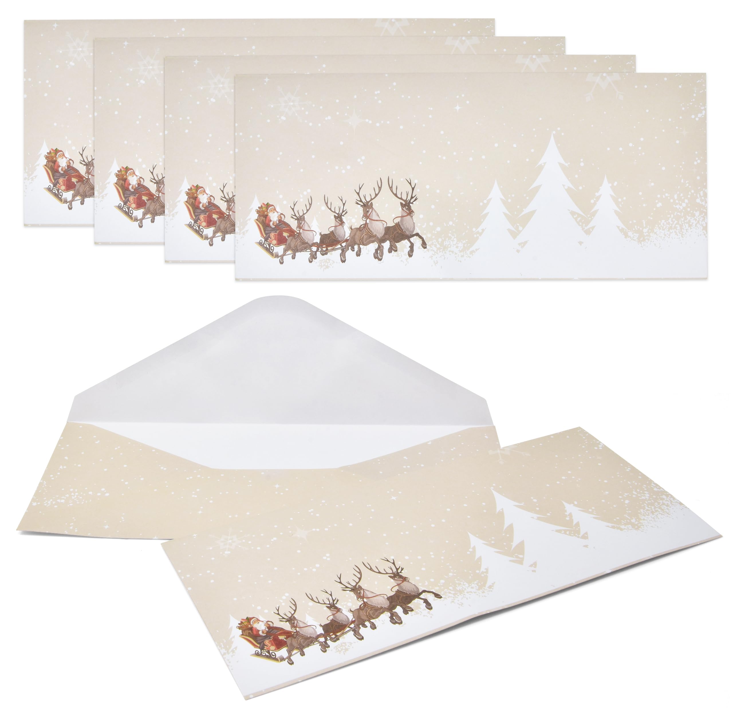 Amazon.com : 120 Christmas Reindeer Envelopes #10 Holiday Beige with ...