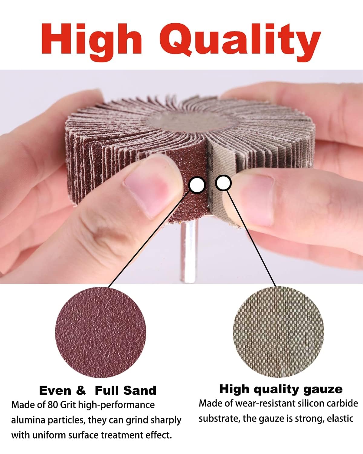 Snapklik.com : 40 Pack 1/4" Abrasive Flap Wheel Sander Set