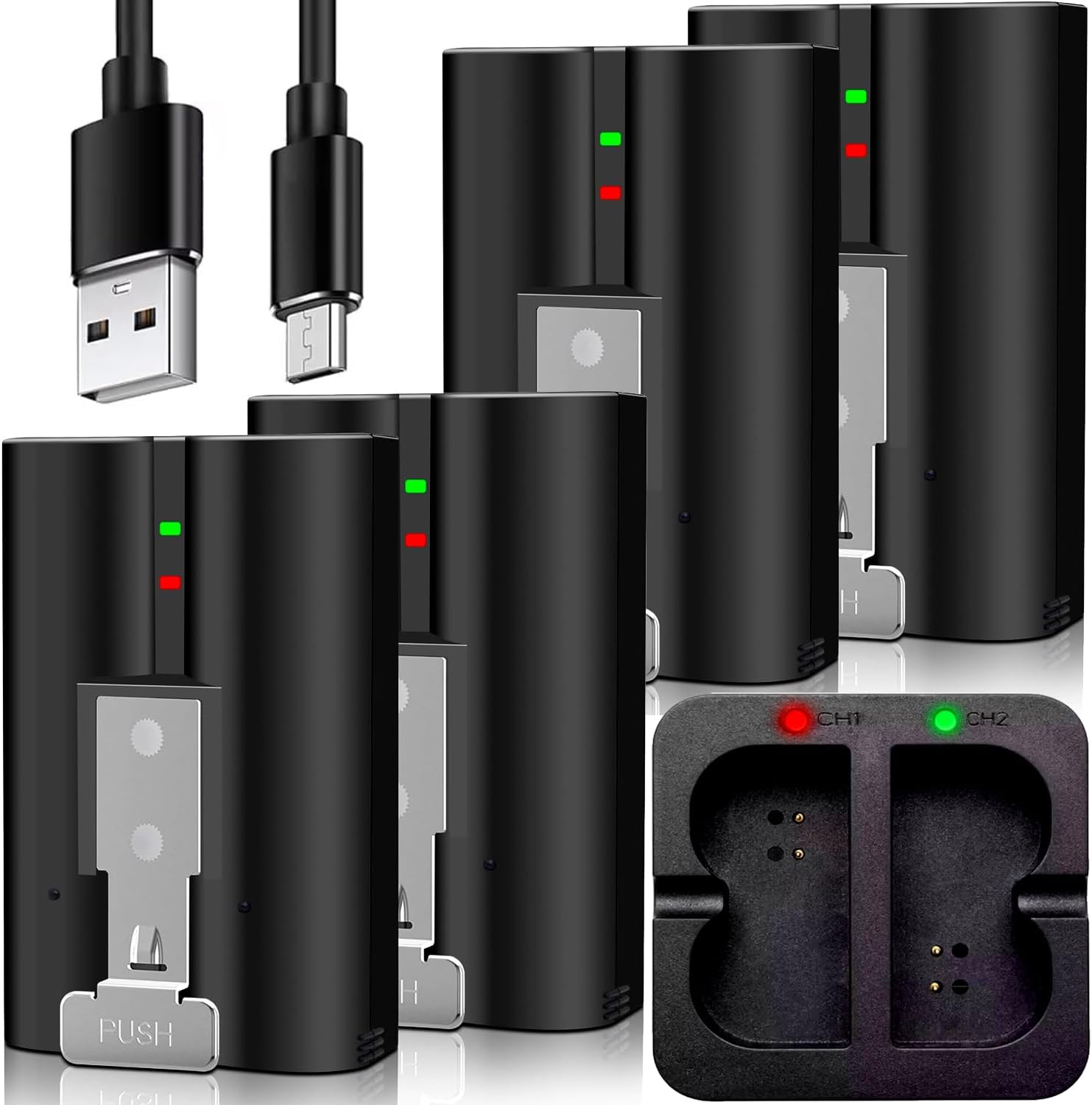 Amazon.com: YUELAN 2-Pack Ring Rechargeable 6040mAh Battery V4 with ...