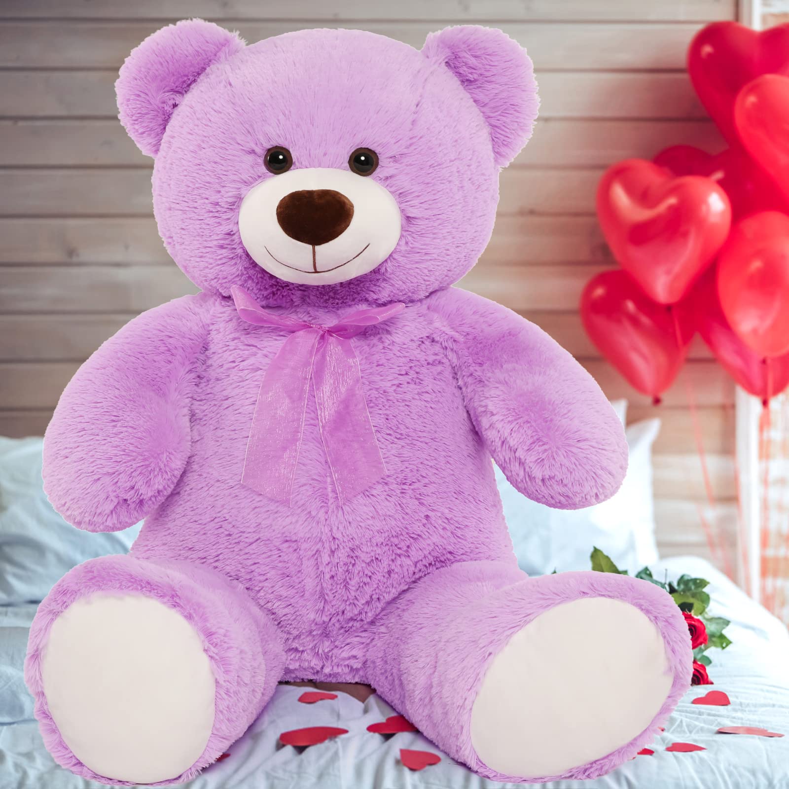 Cute Purple Teddy Bears With Hearts