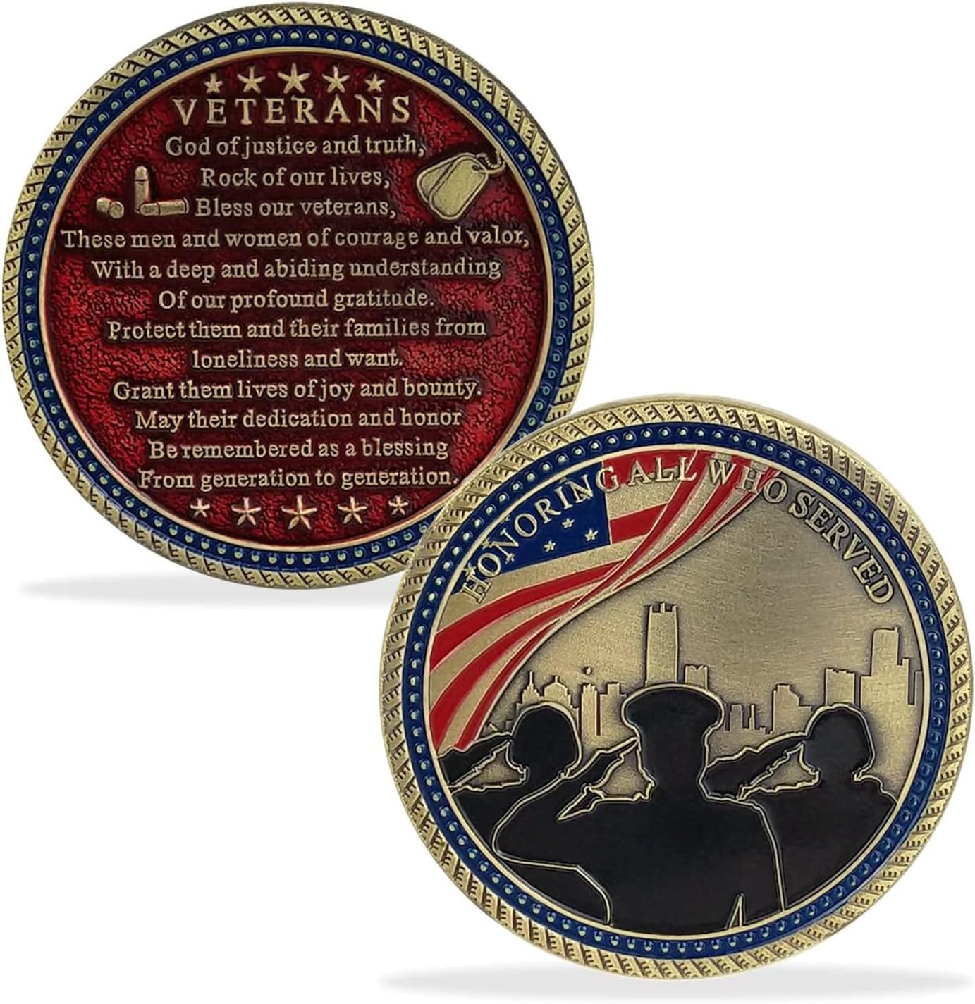 Amazon.com: US Military Veteran Challenge Coin to Honor The US Veterans ...