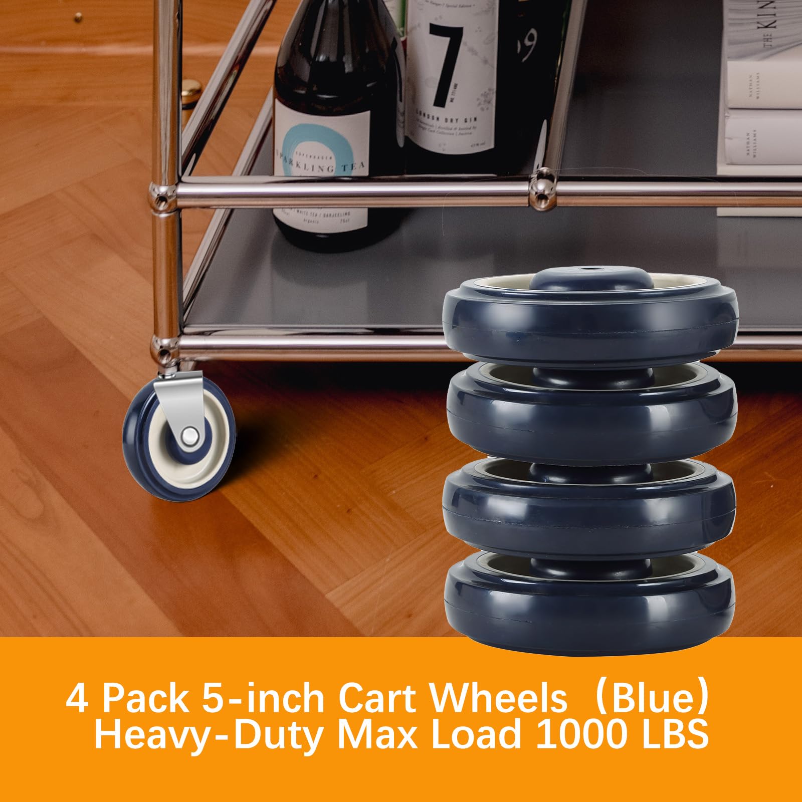 Snapklik.com : FLKQC 4 Pack Shopping Cart Replacement Wheels Kit 5-inch ...