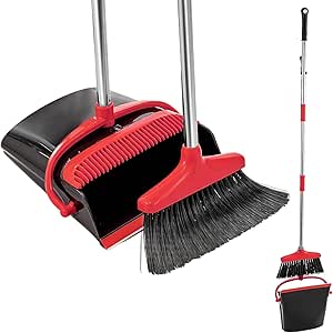 Tazweeq Broom and Dustpan Set for Home,Self-Cleaning with Dustpan Teeth ...