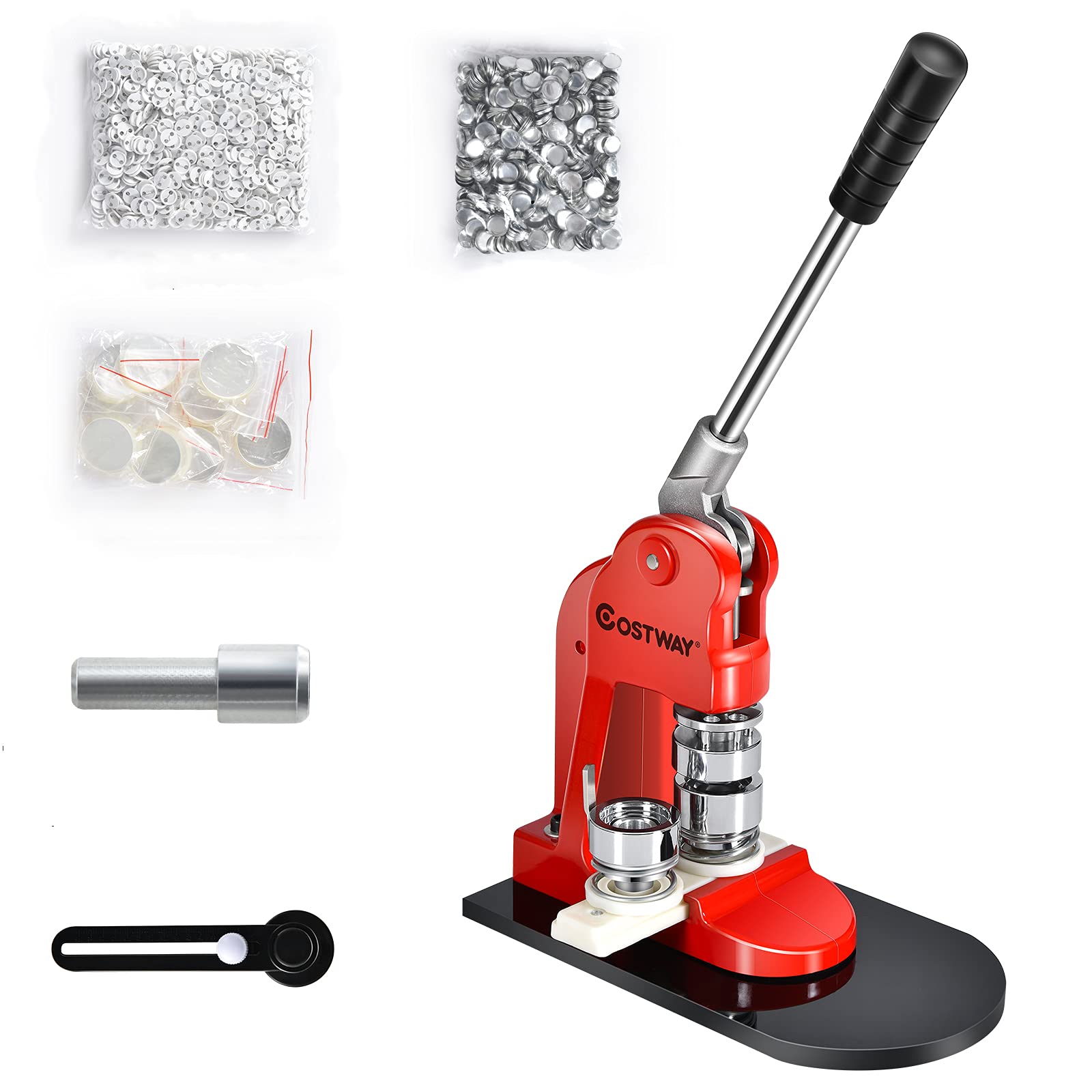 COSTWAY Badge Maker, 25mm Badges Punch Press Machine with 1000 Parts ...