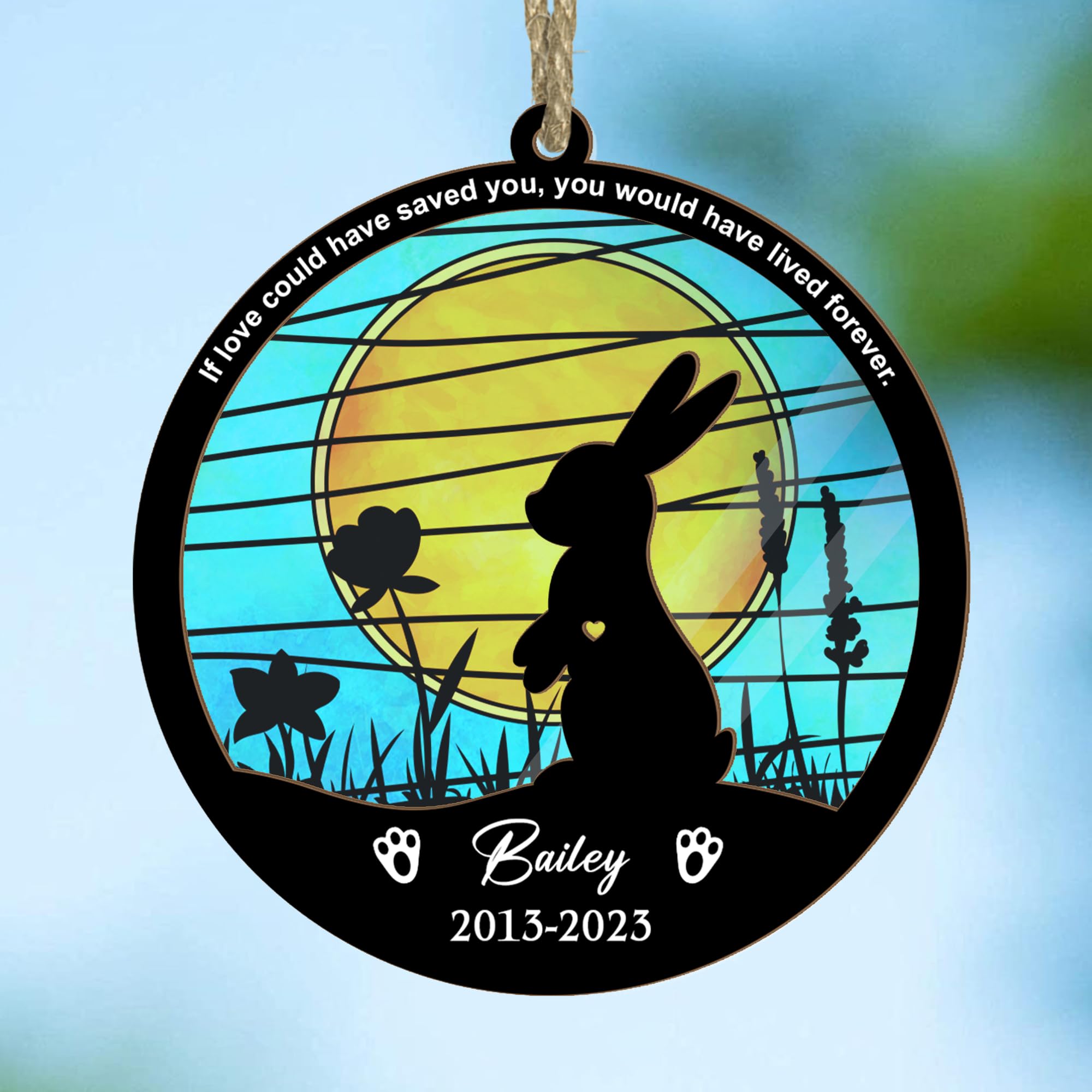 Amazon.com: Personalized Rabbit Memorial Suncatcher Ornament - Custom ...