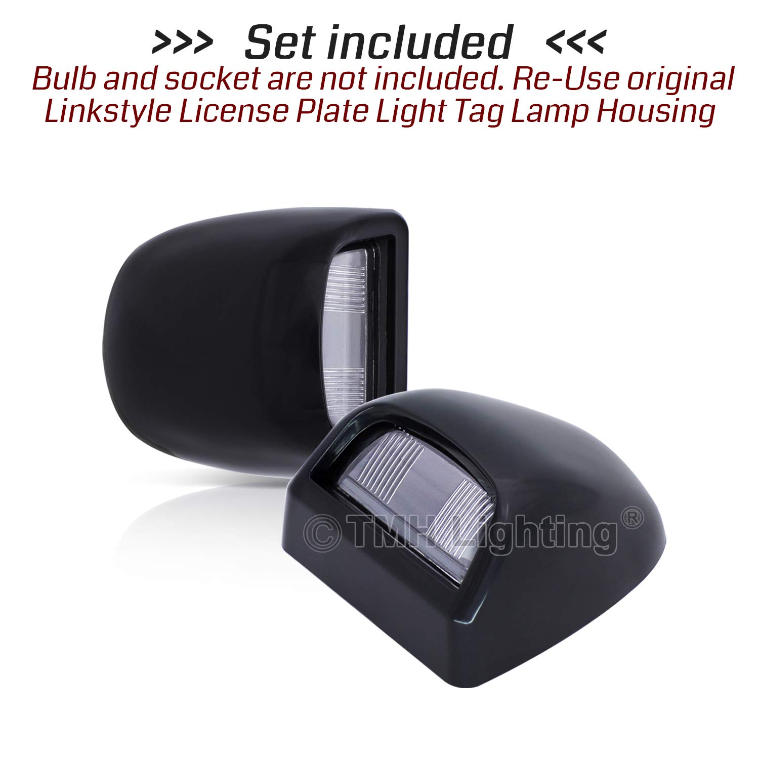 Snapklik.com : 2 Pcs 2 Inch Black Housing License Plate Light Cover ...