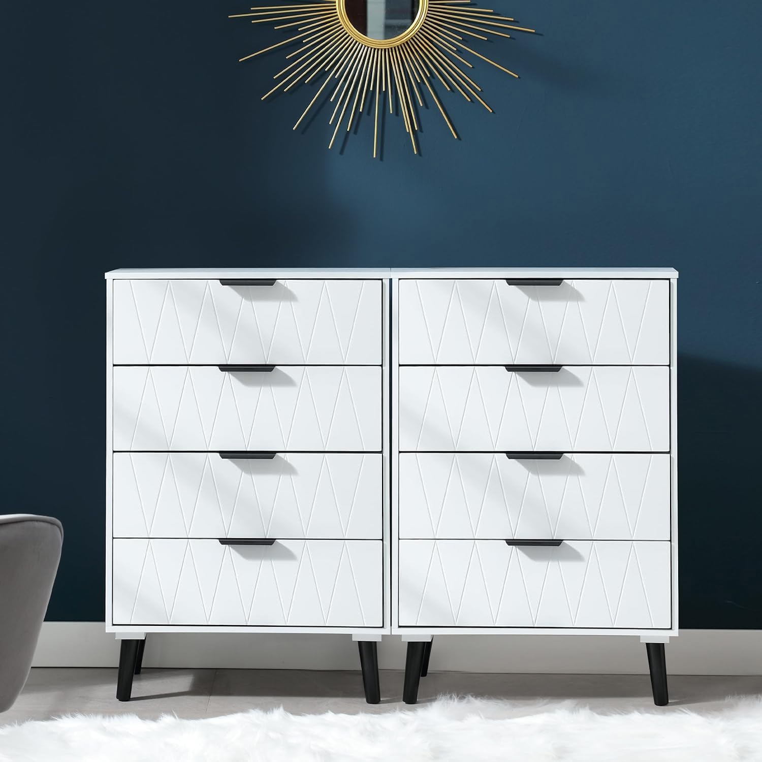 Amazon.com: NOVALLA 2 Pieces Dresser, Chest of Drawers, Modern Dresser ...