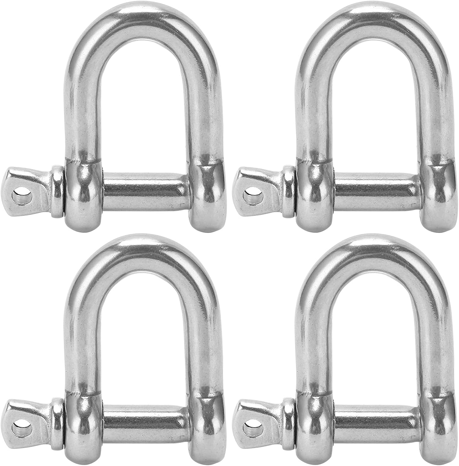 SH-RuiDu 4 Pieces M10 Straight D Shackle Stainless Steel D Type Short ...