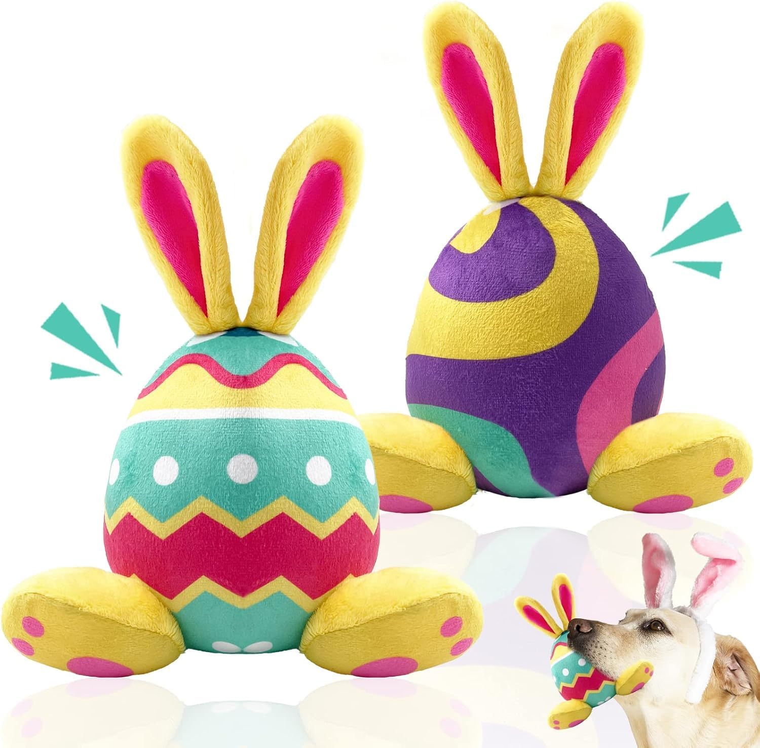 Pet Supplies : PullCrease 14 Pcs Easter Dog Toys Set Includes 10 Dog ...