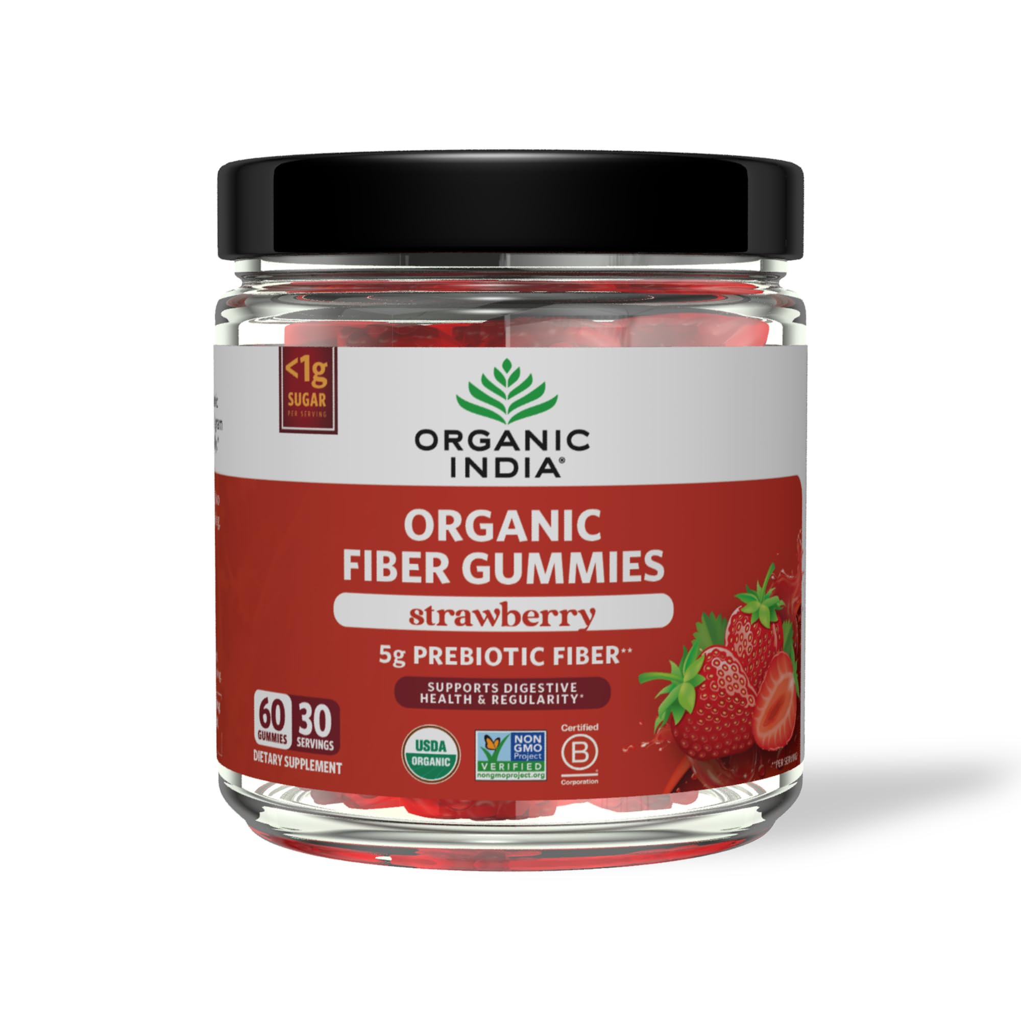 Amazon.com: ORGANIC INDIA Fiber Gummies for Adults - Prebiotic Fiber ...